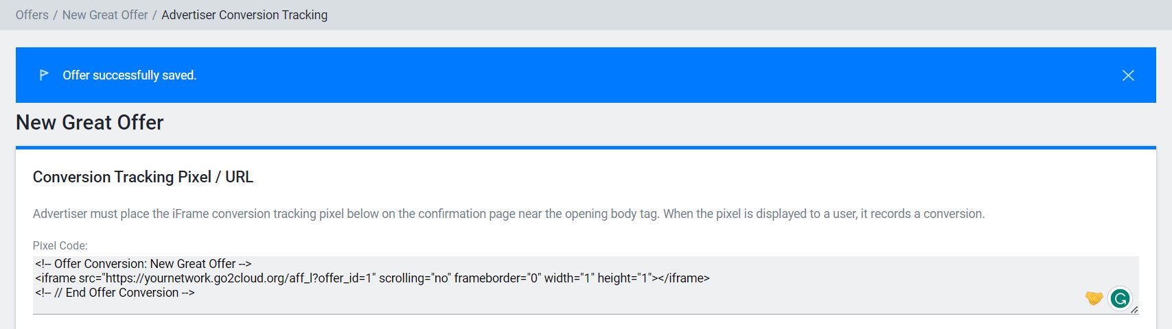 Creating Offers – TUNE