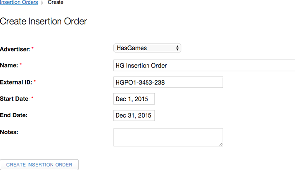 Advertiser Insertion Orders – TUNE