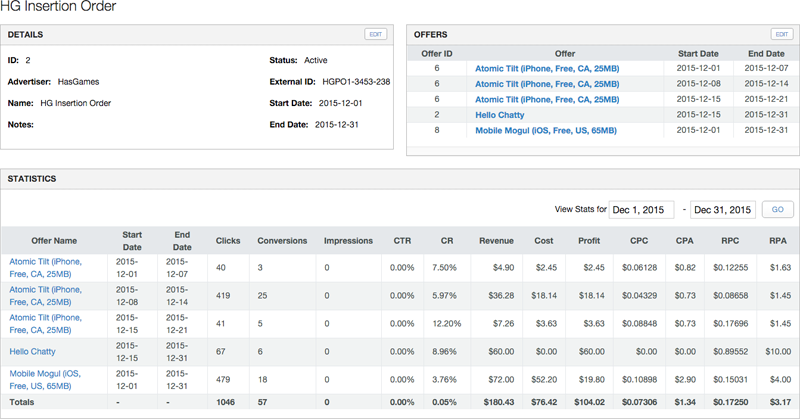 Advertiser Insertion Orders – TUNE